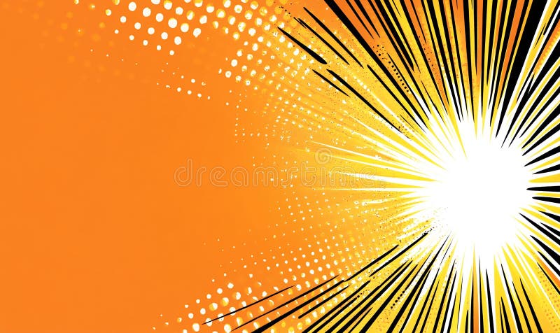 Dynamic Orange Comic Book Burst Background Design Stock Illustration ...