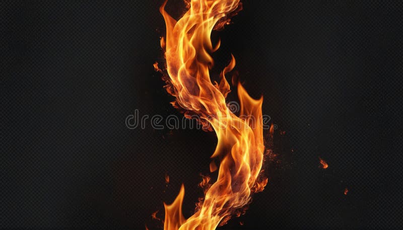 Dynamic Orange Flames Twisting Upward Against a Dark Background ...