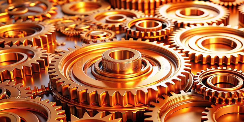 Dynamic Orange Interlocking Gears a Vector Infographic Element for ...