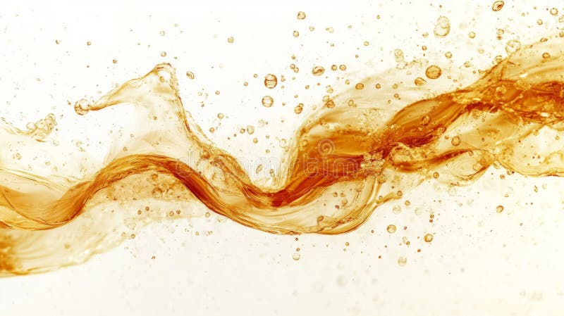 Dynamic Orange Liquid Splash Creates Wave on White Background Full ...