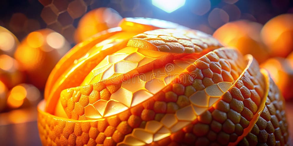 Dynamic Orange Peel Polygonal Looping 3D Animation Background Stunning ...