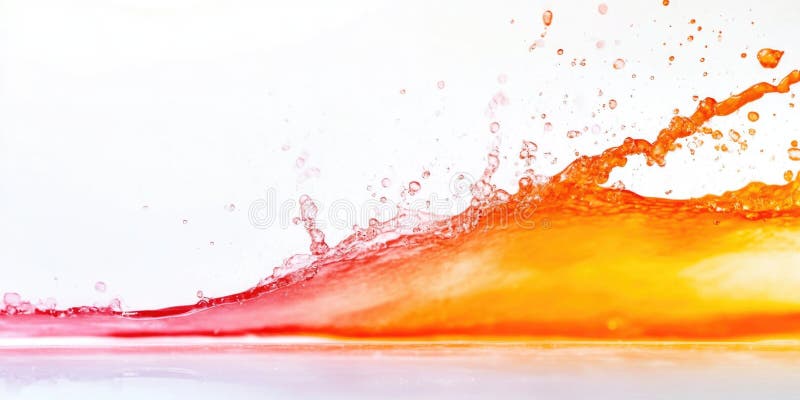 Dynamic Orange and Red Liquid Splash on White Background Stock ...