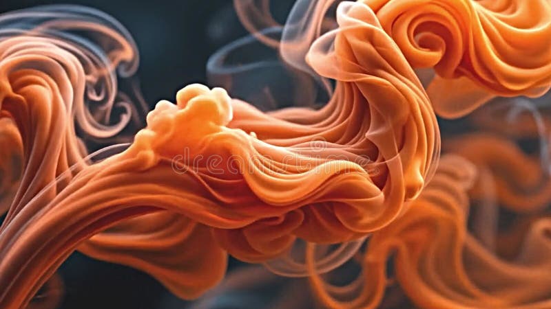 Dynamic Orange Smoke Plume Bursting Forth, Chaotic Motion with Elegance ...