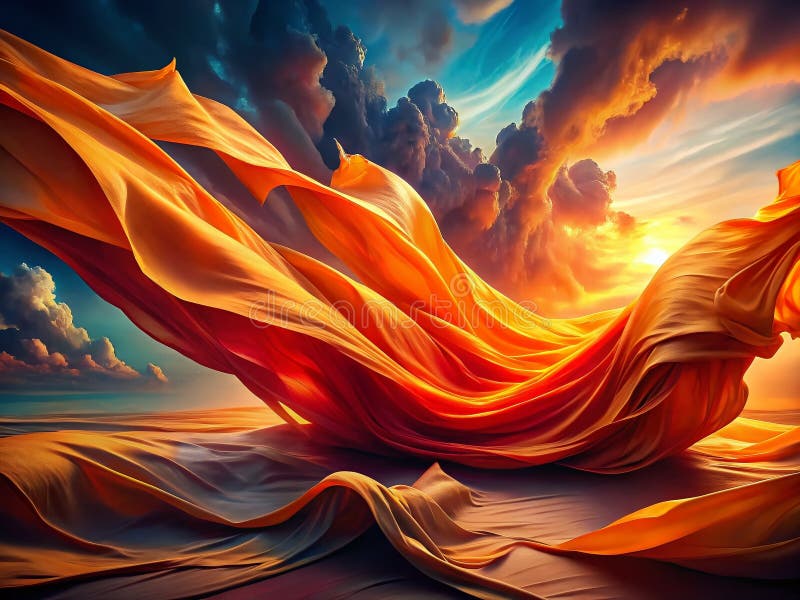 Dynamic Orange Wave Abstract Background a Surreal Visual for Creative ...