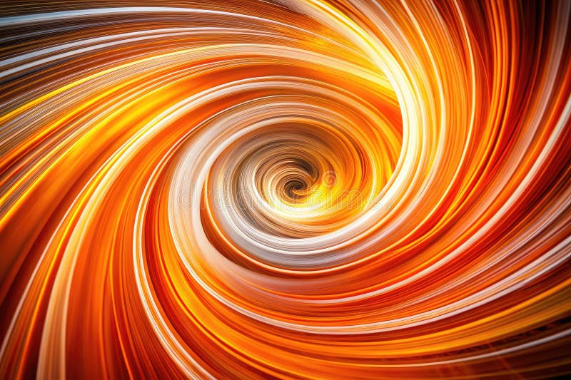 Dynamic Orange and White Abstract Spiral Art Print Whirlwind Motion and ...