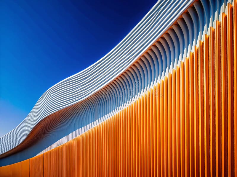 Dynamic Orange and White Architectural Wave Design a Striking Abstract ...