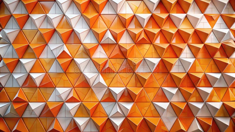 Dynamic Orange and White Triangle Mosaic Landscape an Abstract ...