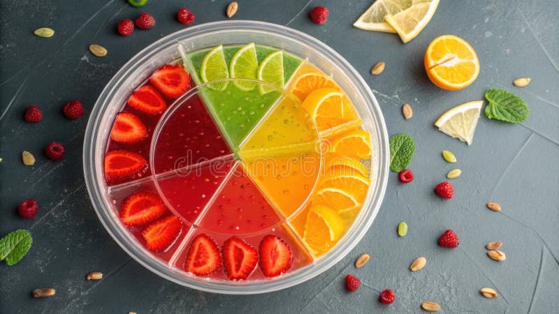 A Dynamic Overhead View of a Shallow Clear Dish Presenting a Striking ...