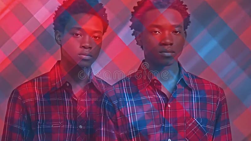 Dynamic Overlapping of Translucent Red and Blue Stripes, Creating a ...