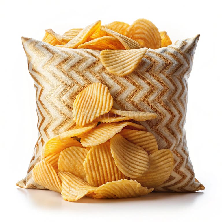 Wavy Cut Potato Chips Bag with Dynamic Wave Patterns Stock Illustration ...