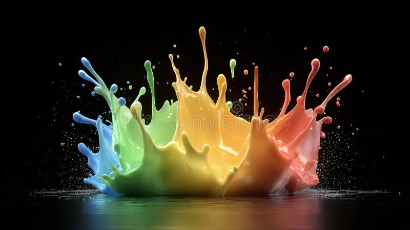 Dynamic Paint Splash, an Explosion of Vivid Colors in Abstract Art ...