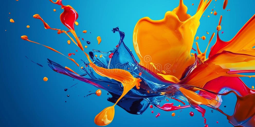 Dynamic Paint Splashes Colliding and Mixing in a Vibrant Explosion of ...