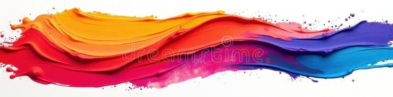 Dynamic Paint Strokes, Saturated Colors Against Stark White , Dynamic ...