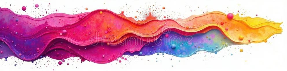 Dynamic Paint Strokes, Saturated Colors Against Stark White , Splash ...