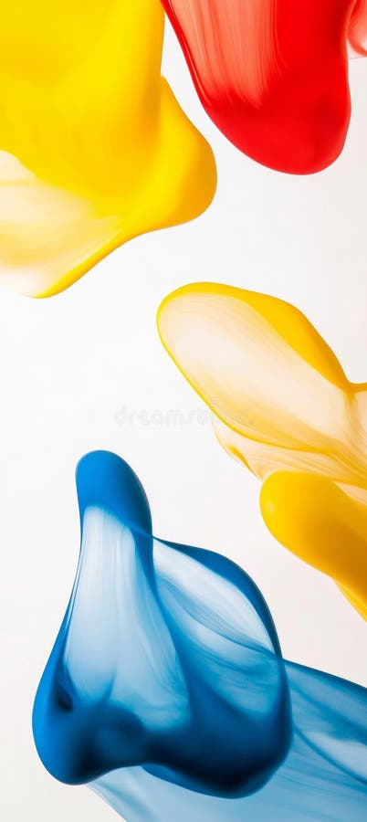 Vibrant Swirl Red Blue Yellow Paint Against Gradient Background Stock ...