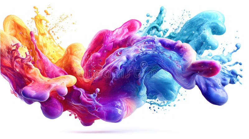 Dynamic Painting Displays a Vibrant Explosion of Colorful Liquid and ...
