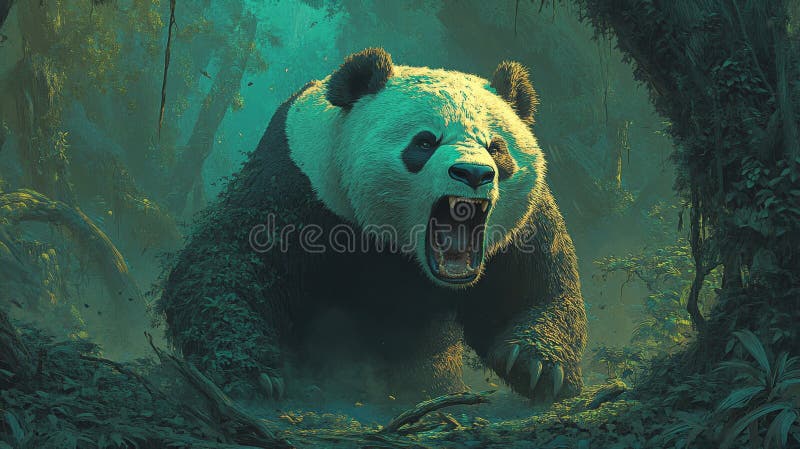 A Dynamic Panda in Martial Arts Stance: Captured with Rule of Thirds ...