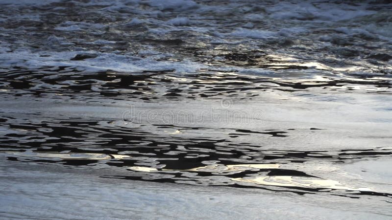 Panoramic View of Flowing Water and Bubbling Foam Near Waterfall Stock ...