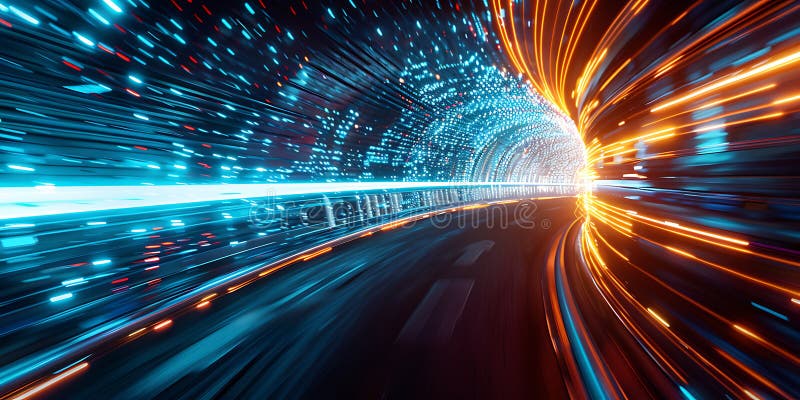 Dynamic Panoramic High-Speed Technology Background, Futuristic Speed ...