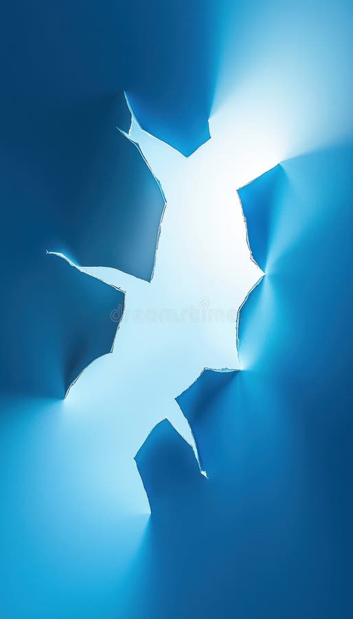 Dynamic Paper Tear Effect with Radiant Light Rays on Gradient Blue ...