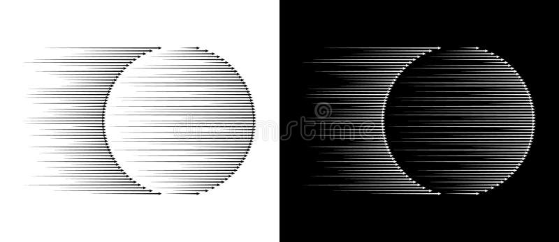 Dynamic Parallel Arrows in Circle. Abstract Art Geometric Background ...