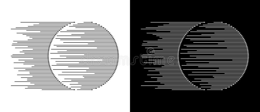 Dynamic Parallel Arrows in Circle. Abstract Art Geometric Background ...