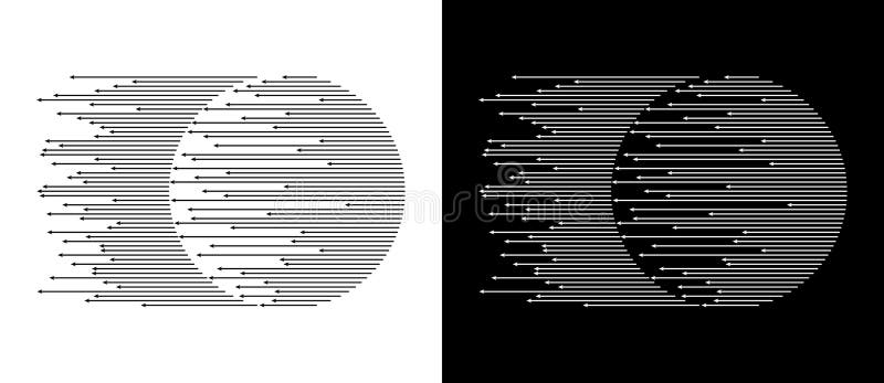Dynamic Parallel Arrows in Circle. Abstract Art Geometric Background ...