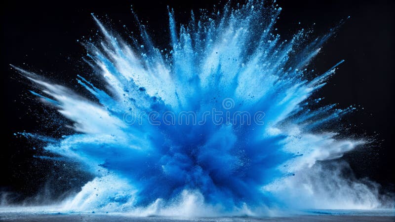 Dynamic Particle Explosion in Vibrant Blue Isolated Environment ...