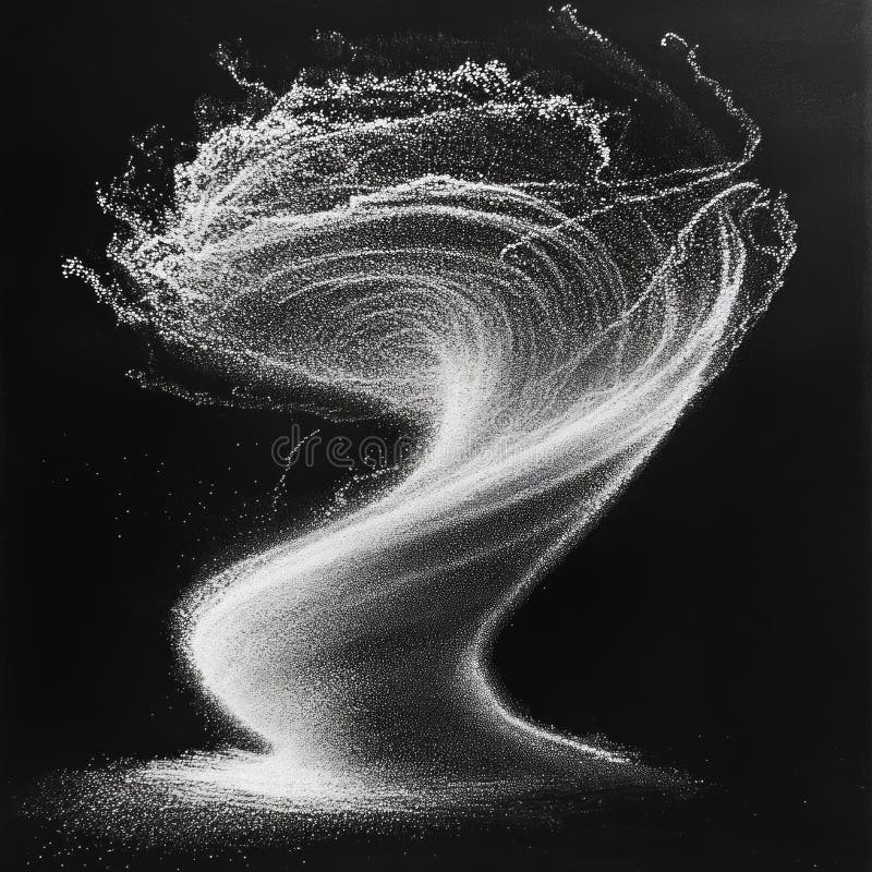 Dynamic Particle Swirl on Black Background with Motion Effect Stock ...