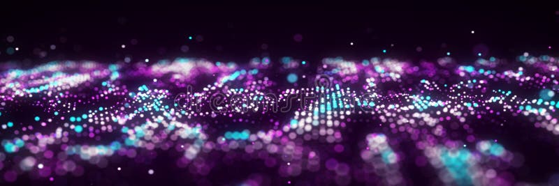 Dynamic Particle Wave. Futuristic Point Wave. Flow Digital Structure. Data Technology Background ...