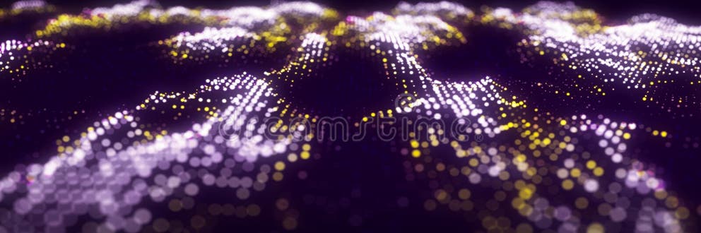 Dynamic Particle Wave. Futuristic Point Wave. Flow Digital Structure. Data Technology Background ...