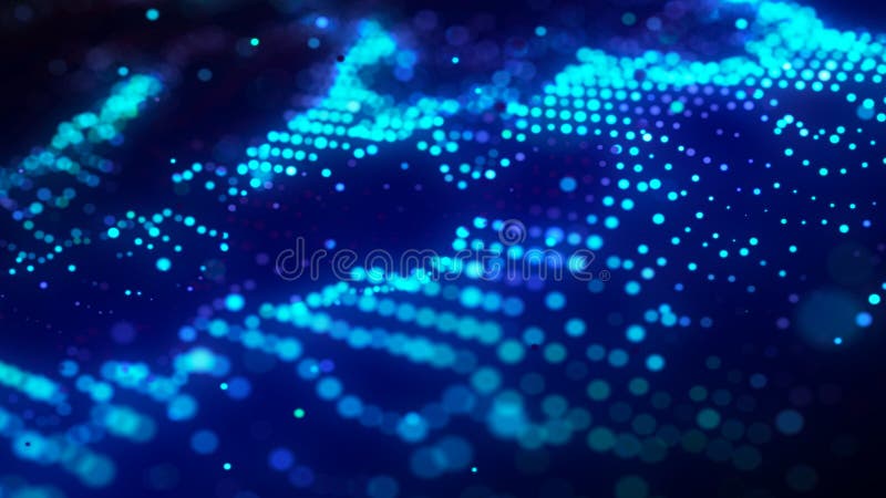 Dynamic Particle Wave. Futuristic Black Point Wave. Flow Digital Structure. Data Technology ...