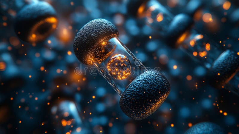 Dynamic Particles Depicting Energy and Matter Interaction Stock Image ...