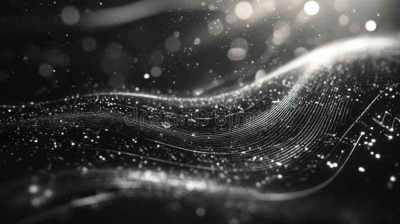 Dynamic Particles in Motion Abstract Space Digital Artwork Dark ...
