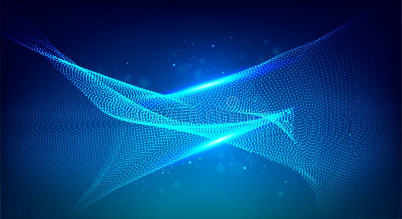 Wavy Particle Surface. Dynamic Particles Sound Wave. Wave Shaped Array ...