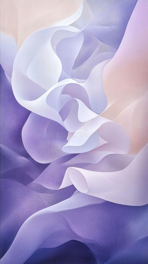 Dynamic Pastel Design with Shades of Lavender and Cream Layered with ...