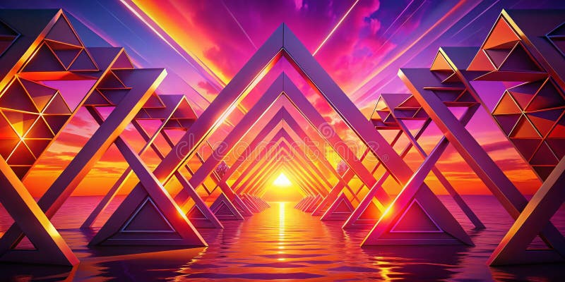 Dynamic Pastel Neon Triangles a Captivating Geometric Animation Opener ...