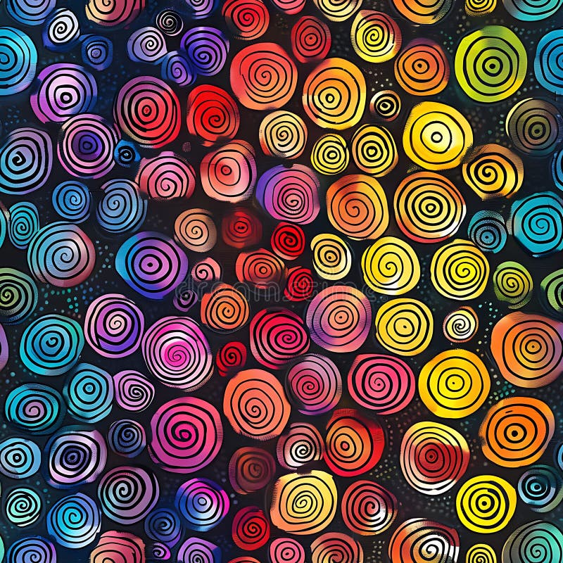 Rainbow Circle Spiral Seamless Tiles Stock Illustration - Illustration ...