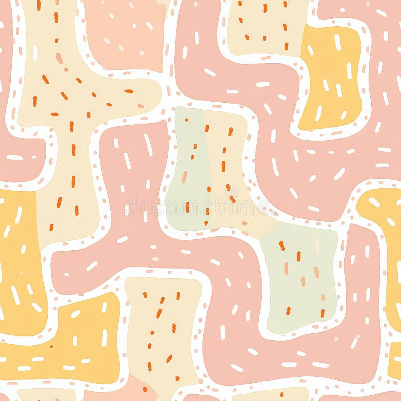 Dynamic Pattern Dashed Dotted Lines Forming Abstract Maze Like Design ...