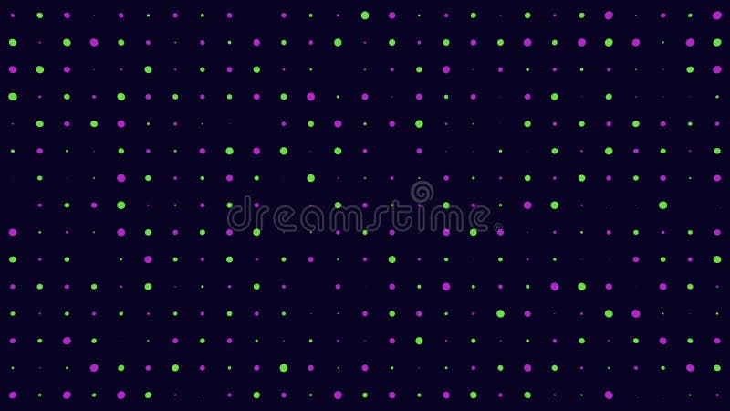 Dynamic Pattern of Green and Purple Dots on a Black Background Stock ...