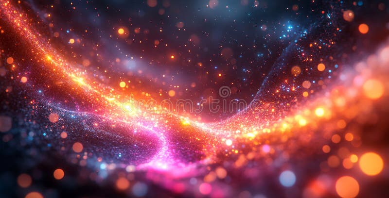 Dynamic Patterns Represent Quantum Computing Elements Such As Qubits And Superposition Stock