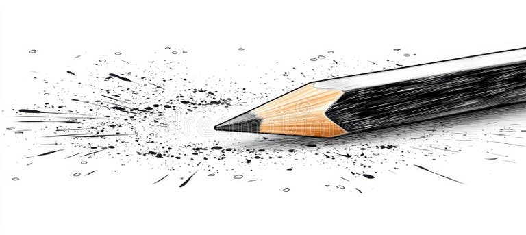 Dynamic Pencil Sketch Art Dramatic Illustration of Creativity with ...