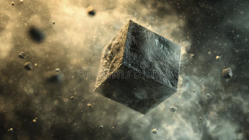 Dynamic Perspective of a Disintegrating Floating Cube a Conceptual ...