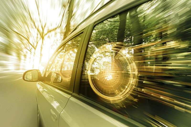 Dynamic Perspective from Inside a Speeding Vehicle, Showcasing the ...