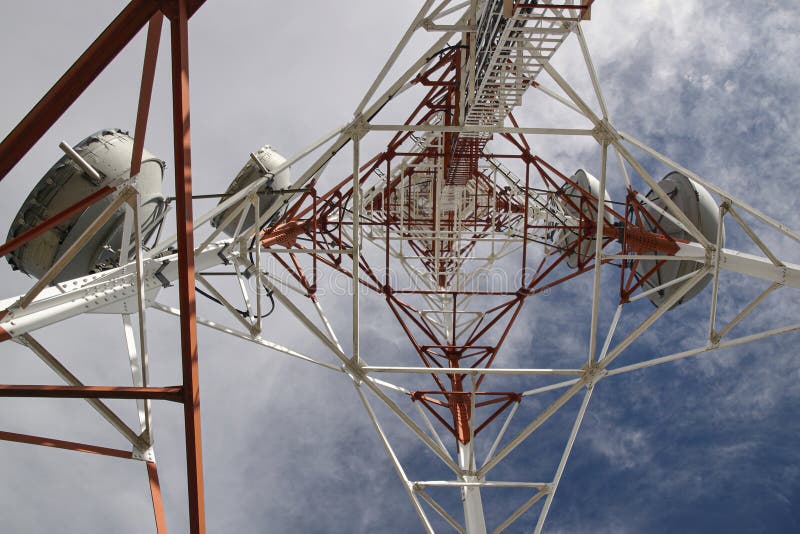 Communication Tiwer with Antennas Stock Image - Image of media ...