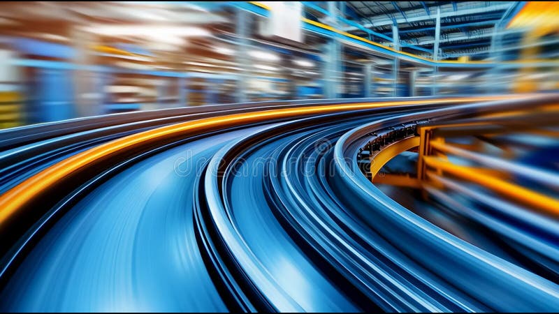 A Dynamic Perspective Showcases the Rhythmic Flow of an Industrial ...