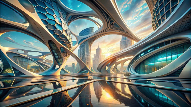 Dynamic Perspectives Futuristic Forms Unveiled AI-Created Content Stock ...