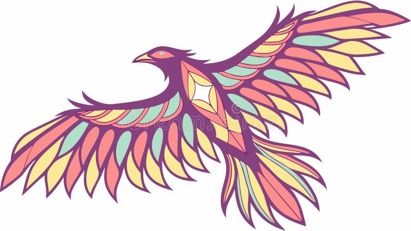 Dynamic Phoenix Bird Vector Illustration, Vibrant Mythical Avian ...