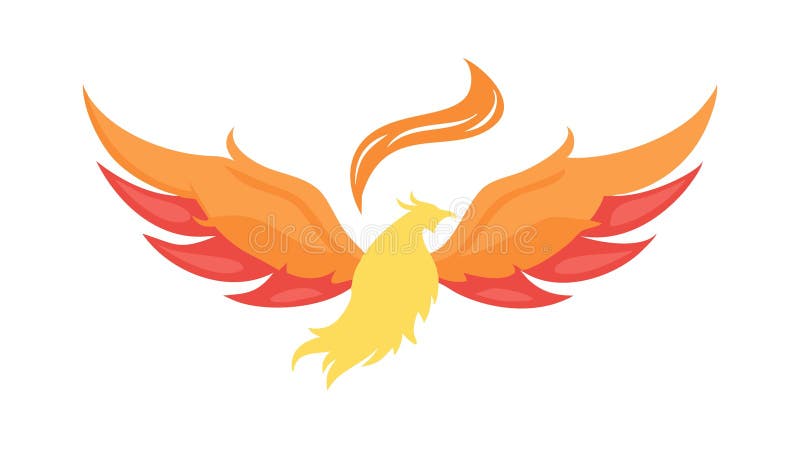 Dynamic Phoenix in Flight, Rebirth and Transformation Symbol, Vector ...