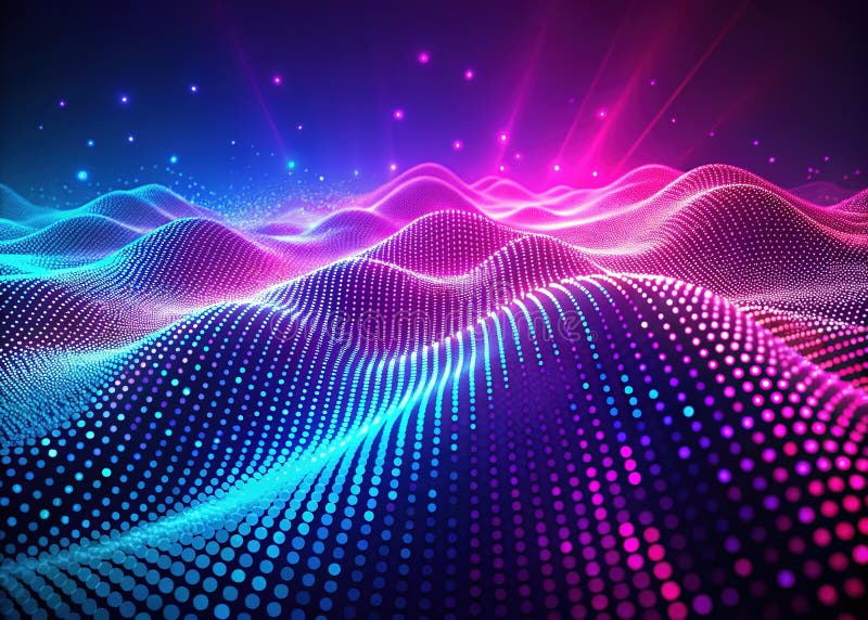 Dynamic Pink and Blue Digital Waves a Futuristic Abstract Tech ...